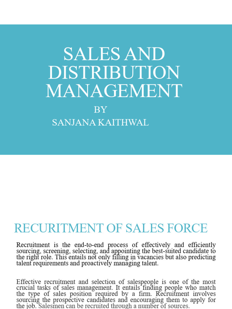 Sales Force Recruitment Process Guide | PDF | Performance Appraisal ...