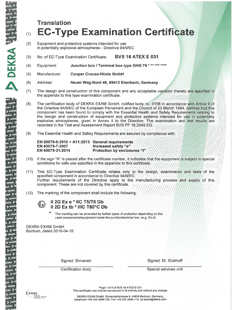 Crouse Hinds Ghg791 Junction and Terminal Boxes Ec Type | PDF