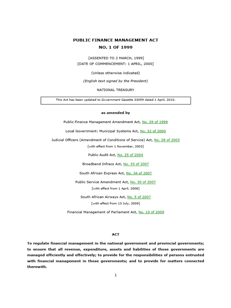 Public Finance Management Act Overview | PDF | Taxes | Financial Statement