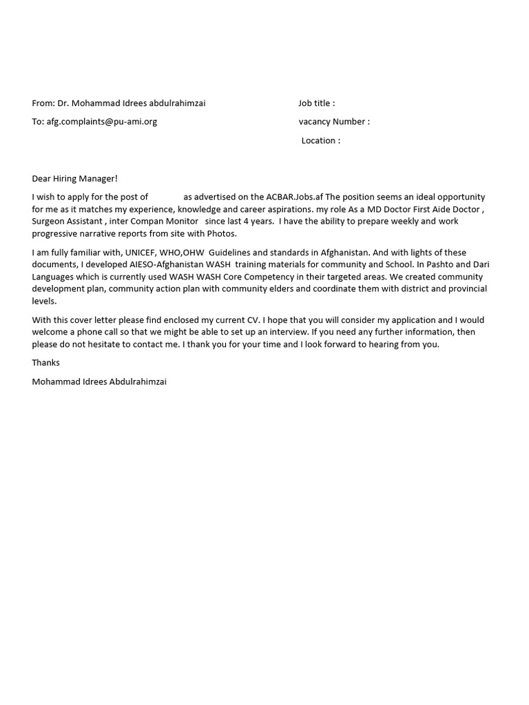 DR Mohammad Idrees Abdul Rahimzai CV PDF | PDF | Medicine | Health Care