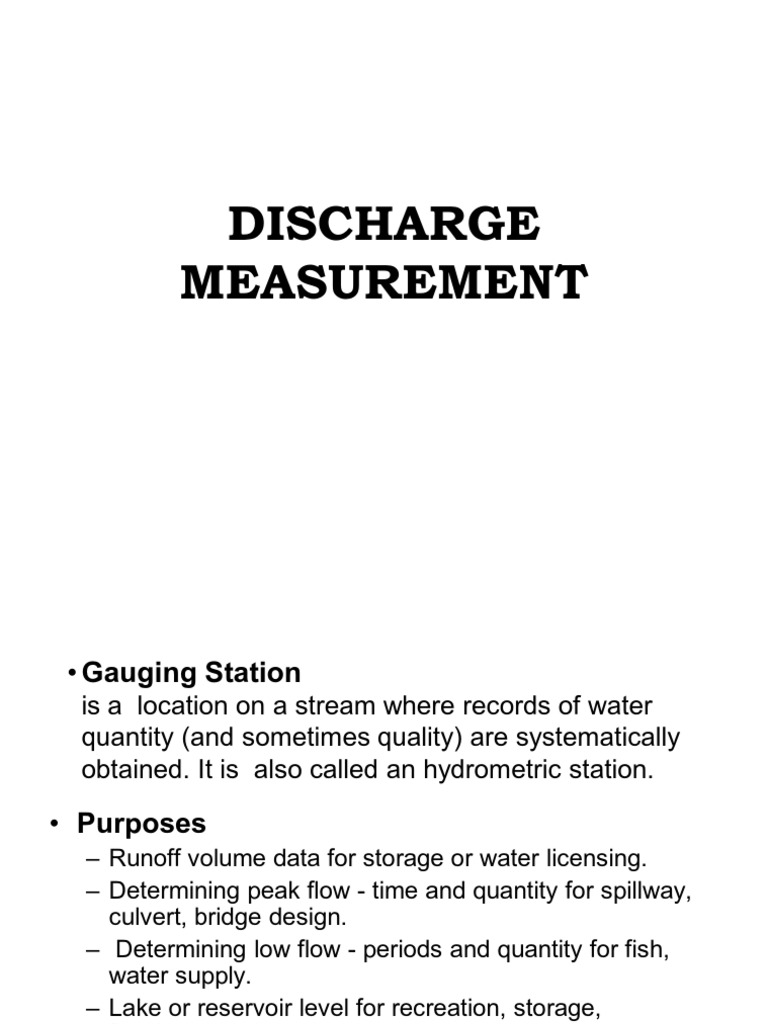 Discharge Measurement Techniques | PDF | Nature