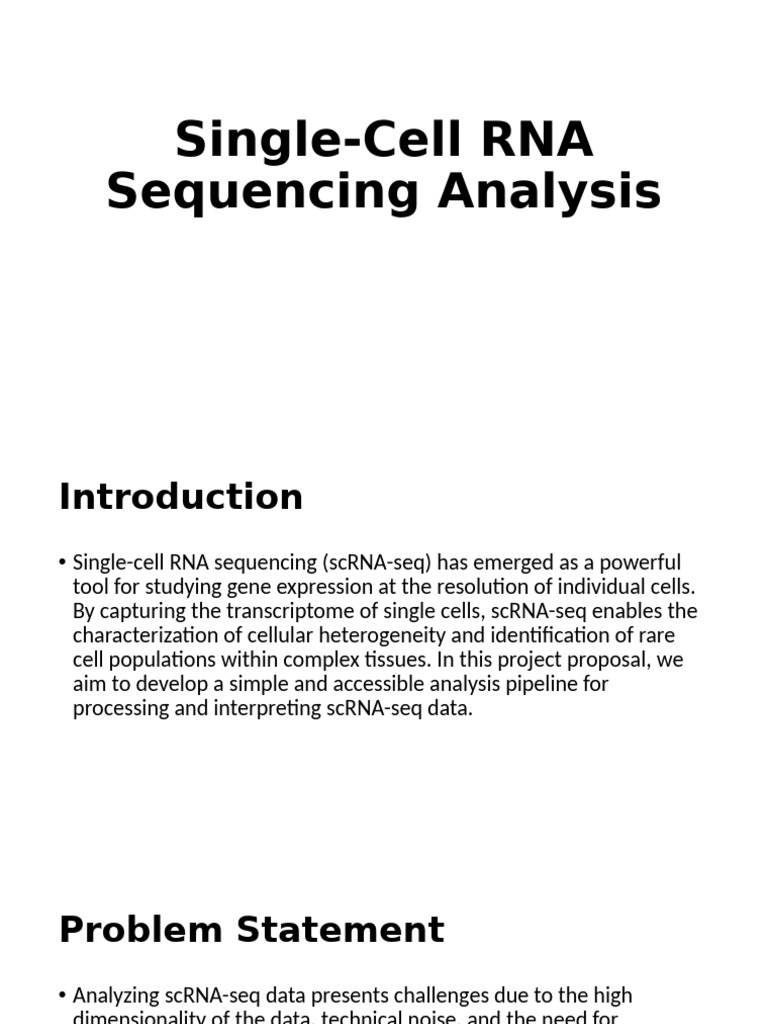 Single-Cell RNA Sequencing Analysis | PDF | Bioinformatics | Usability