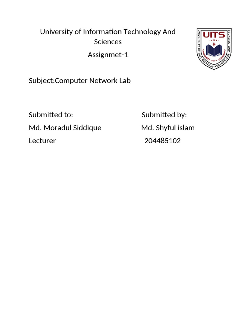 Computer Network Lab Assignment 1 | PDF