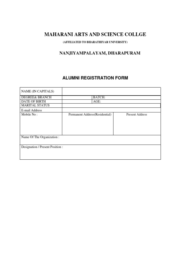 Alumni Registration Form | PDF