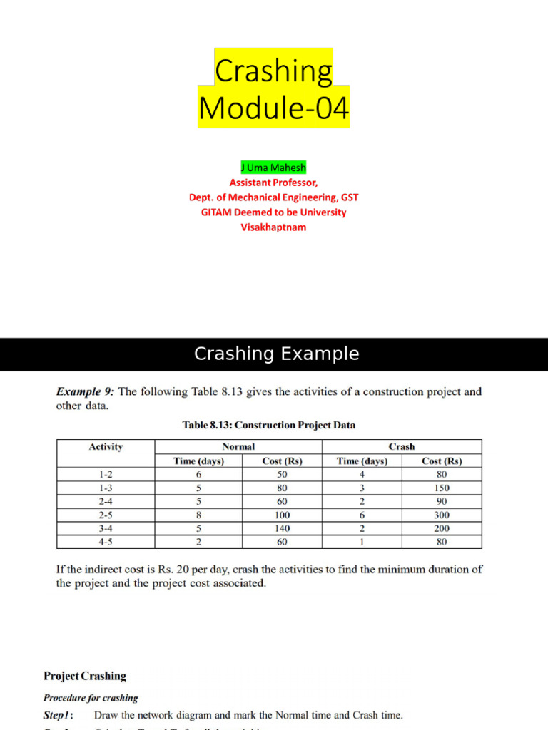 Crashing Module-04 | PDF