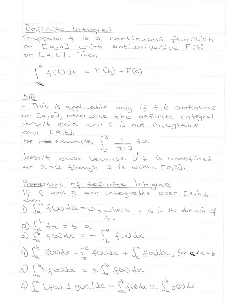 Definite Integral and Area BTN Curves | PDF