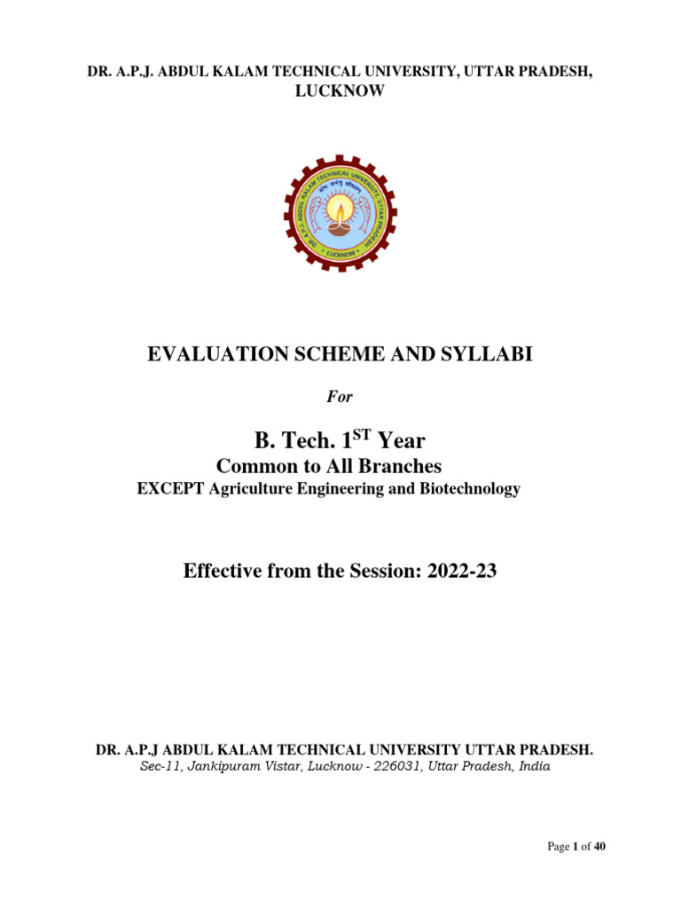 AKTU Scheme 1st Year Updated 04112022 | PDF | Engineering