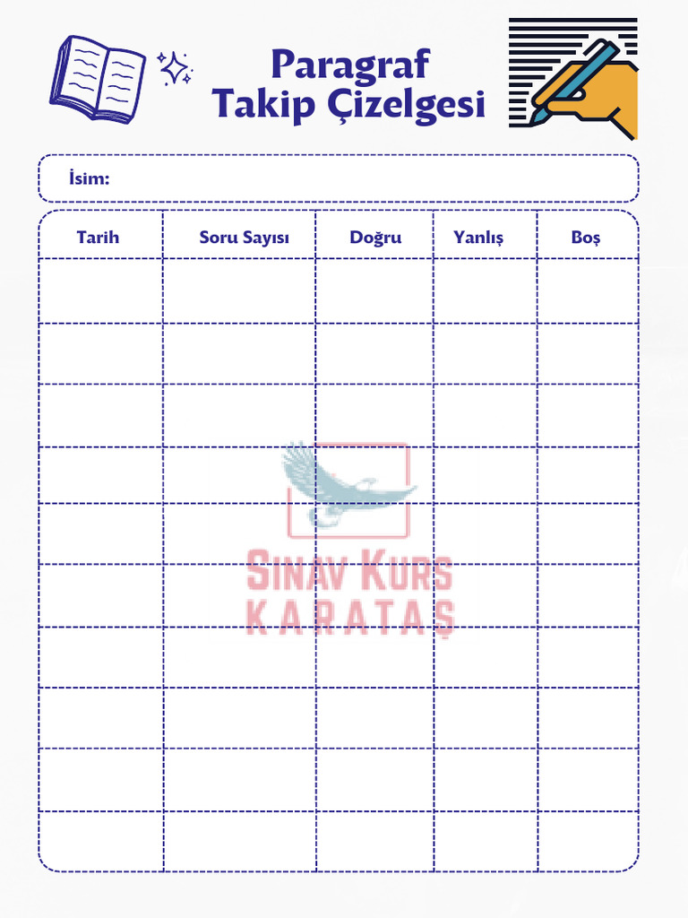Sınıf Paragraf Takip Çizelgesi | PDF