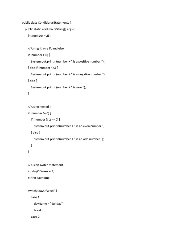 Java Conditional Statements Explained | PDF