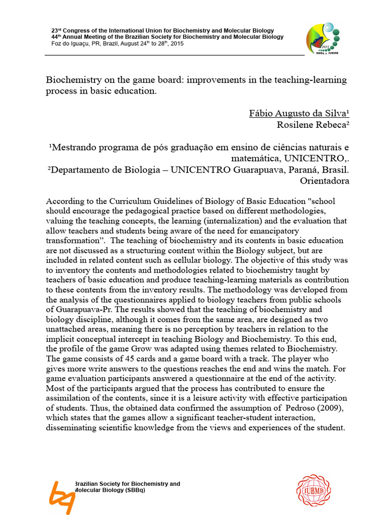 Biochemistry_on_the_game_board_improvements_in_the | PDF | Methodology ...