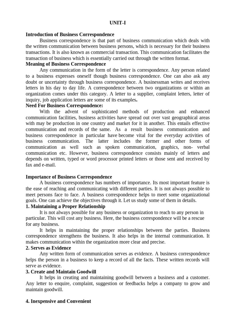 Business Correspondence Guide | PDF | Communication | Proofreading