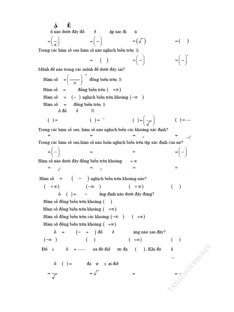 PHẦN 3 - BTVN - TÍNH ĐƠN ĐIỆU | PDF
