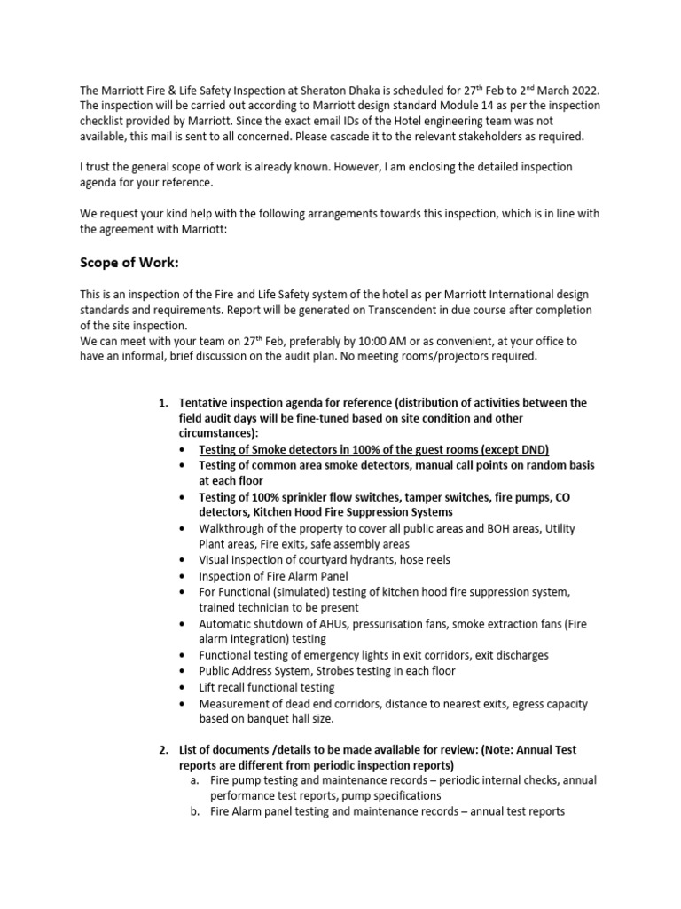 The Marriott Fire Audit-2023 | PDF | Fires | Safety