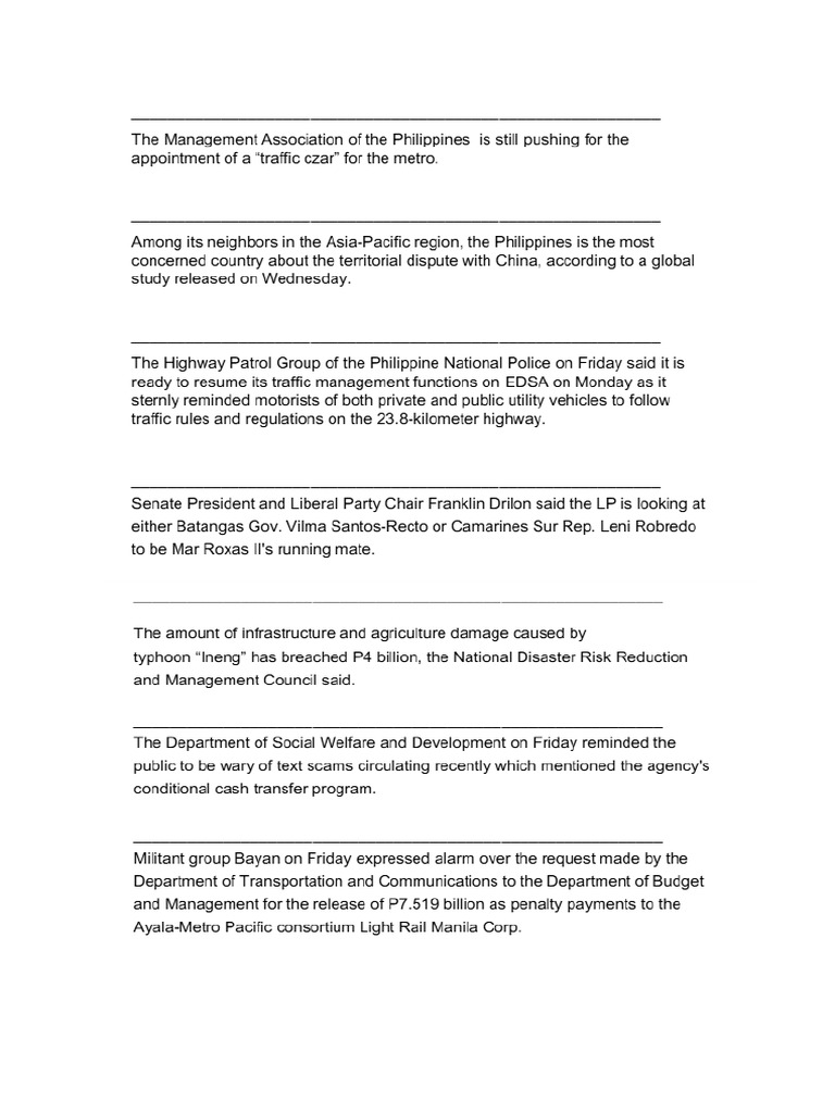 CRHW EXERCISE - WRITE THE HEADLINE | PDF