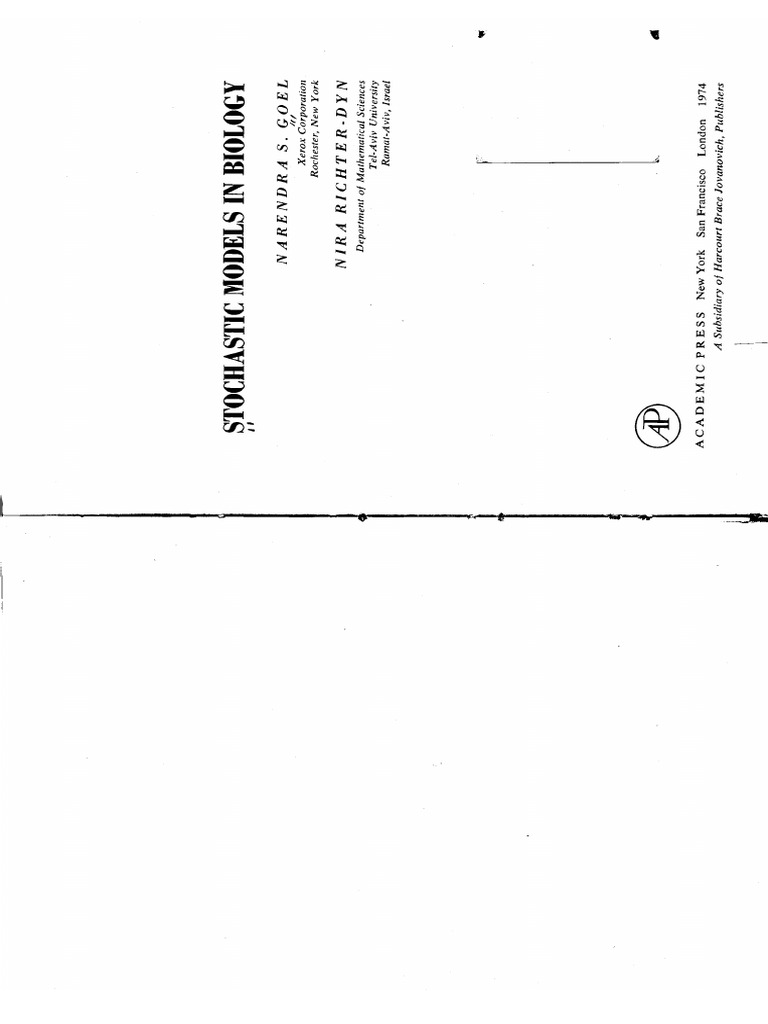 Narendra S. Goel, Nira Richter-Dyn - Stochastic Models in Biology (2004 ...