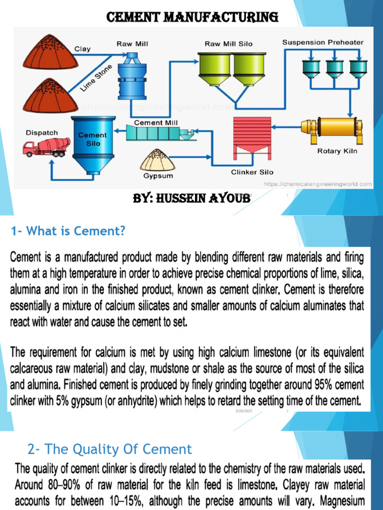 Cement Manufacturing Process Explained | PDF | Lime (Material) | Cement