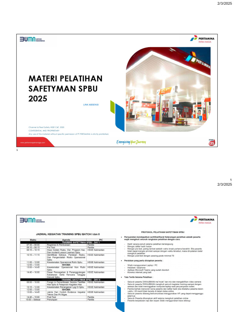 Materi Safetyman SPBU Modul 1 Sd 6 Sv | PDF