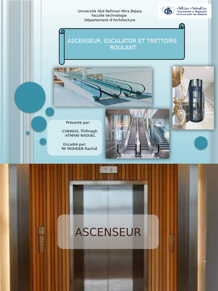 Atelier | PDF | Ascenseur | Escalier mécanique