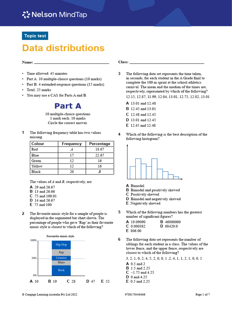 Chapter_1_questions | PDF | Skewness | Histogram