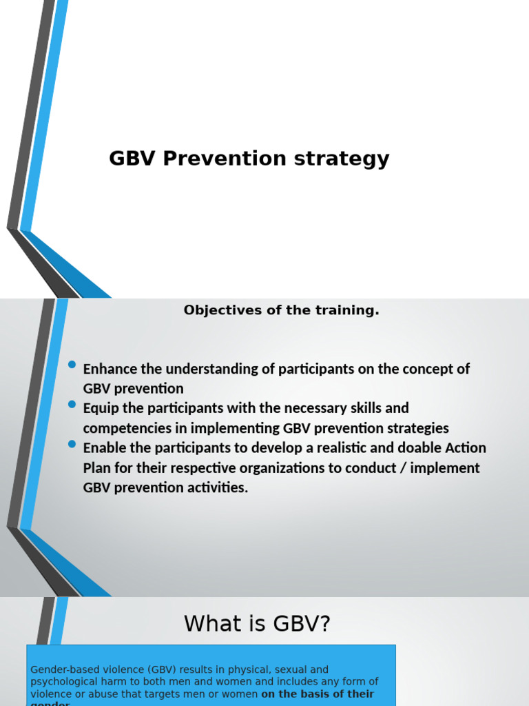 GBV Prevention Training Strategy Guide | PDF | Violence | Domestic Violence