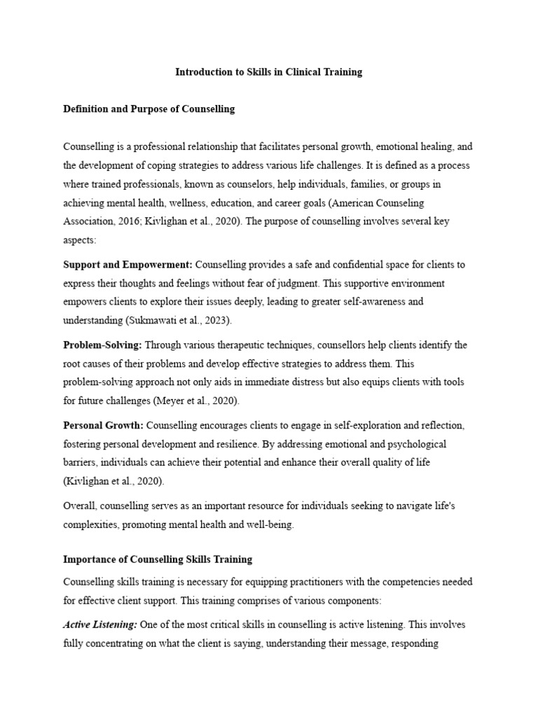 Introduction To Skills in Clinical Training | PDF | Psychotherapy ...