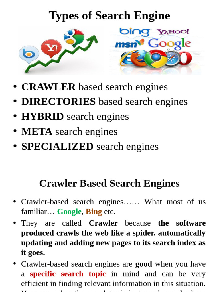 Types of Search Engine | PDF | Search Engine Indexing | Information ...