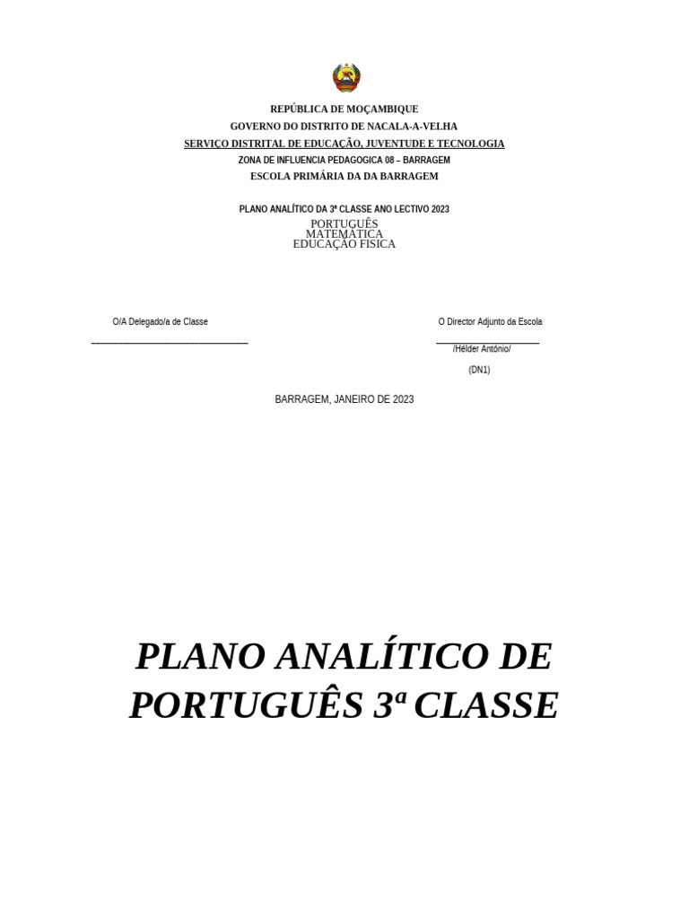 Planos 3@ Classe Anual | PDF | Divisão (Matemática) | Caixa alta e ...