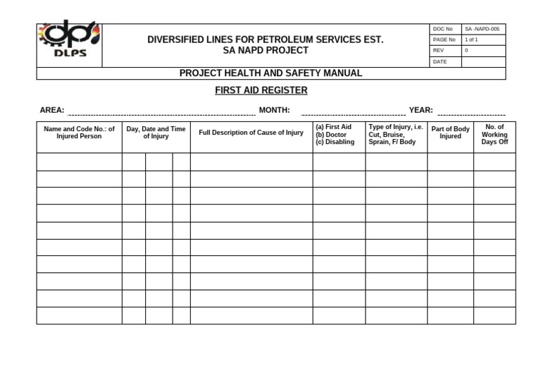 First Aid Regester | PDF