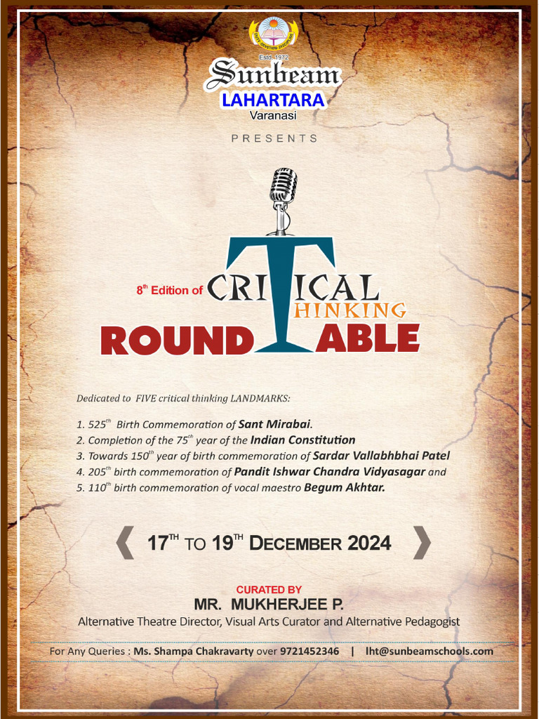 Critical Thinking Round Table 2024 (ONLINE) | PDF