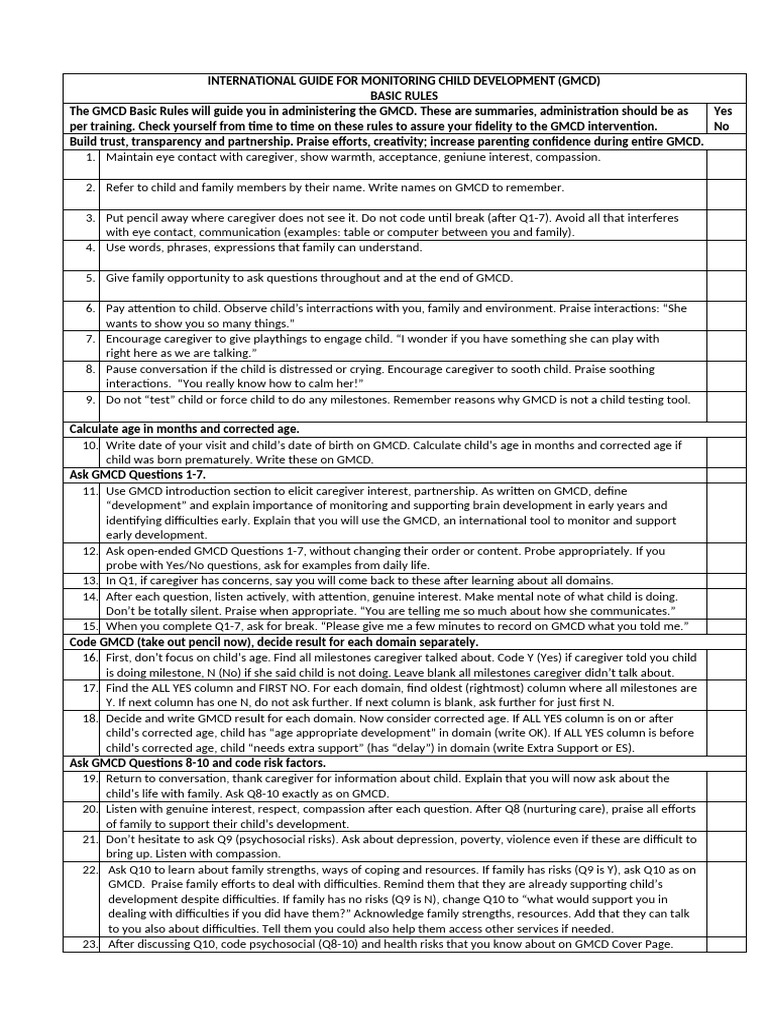 GMCD Basic Rules For Teams - 221122 | PDF | Caregiver | Parenting
