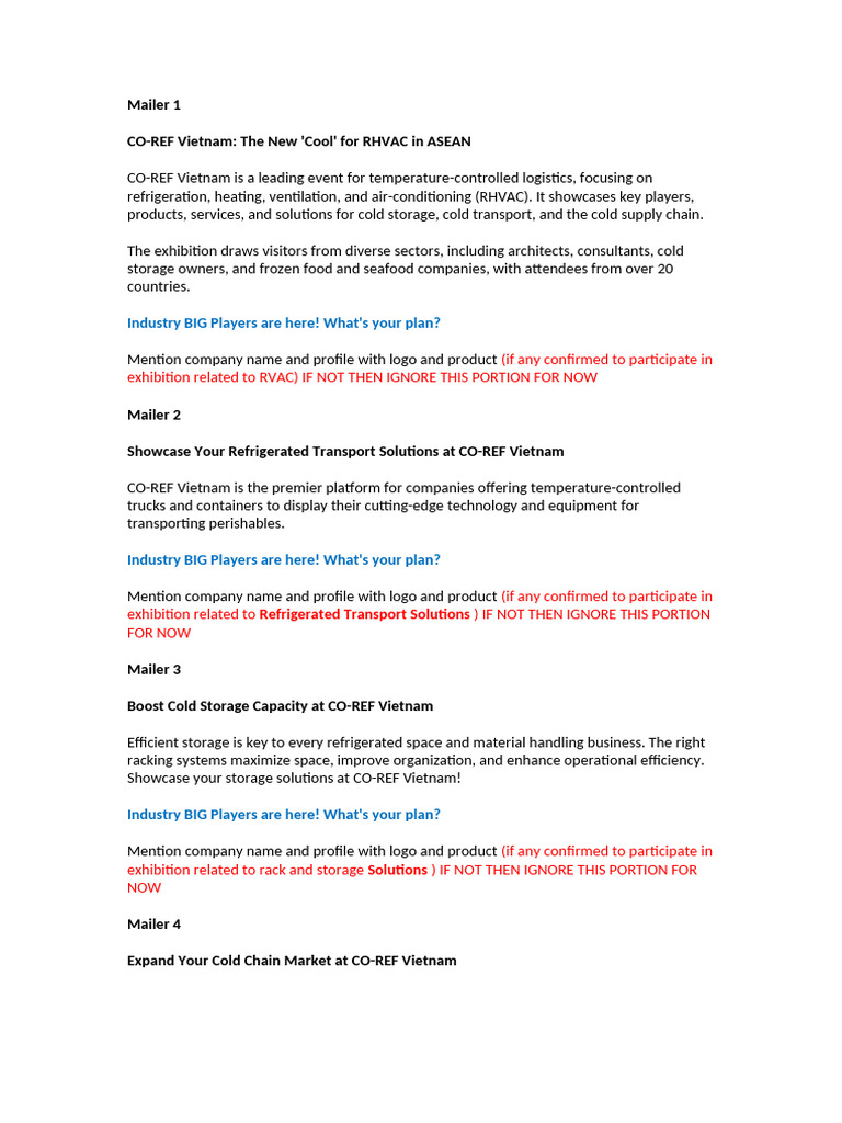Emailer - Coref Vietnam 2025 | PDF | Refrigeration | Economies