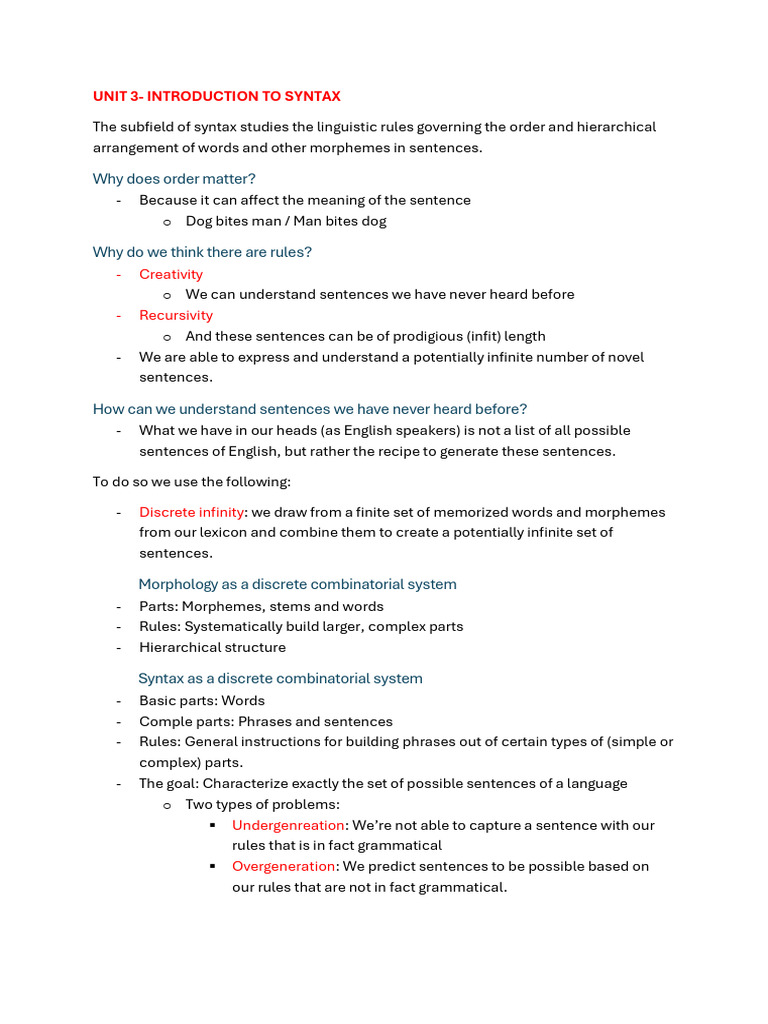 Linguistics_Unit3 | PDF | Phrase | Word