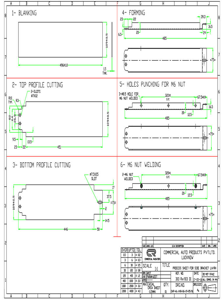 Side Bracket Process Sheet | PDF
