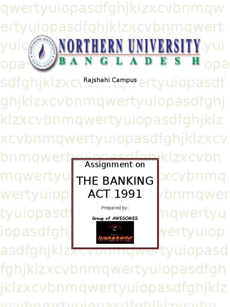 The Banking ACT 1991: Assignment On | PDF | Liquidation | Board Of ...