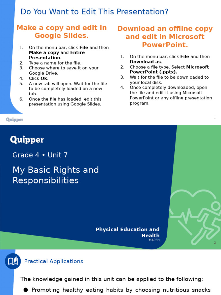 Child's Basic Health Rights for Grade 4 | PDF