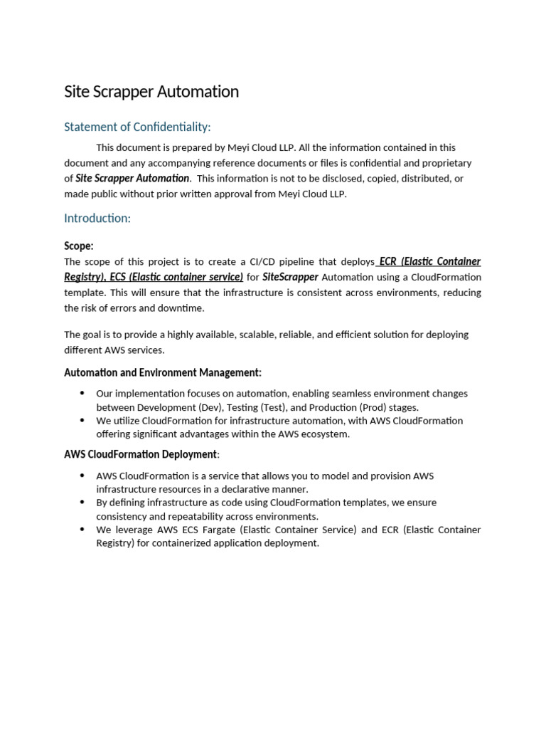 CI/CD Pipeline for Site Scrapper Automation | PDF | Amazon Web Services ...