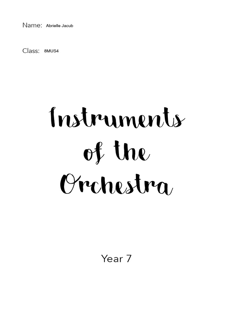 Orchestra Instrument Families Worksheet | PDF | Woodwind Instruments ...