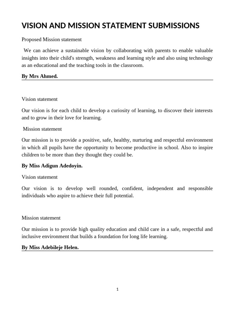 Everwinning Visionmission Submissions | PDF | Disciplines | Learning