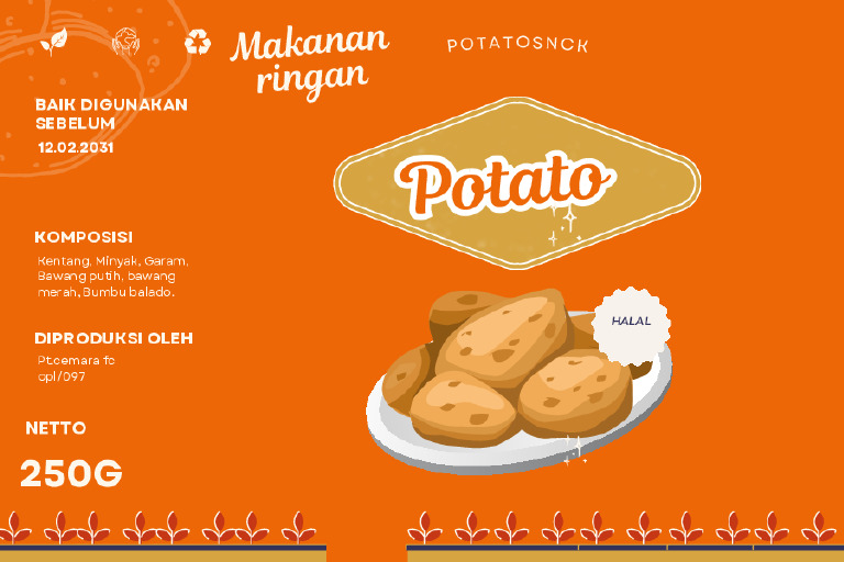 Oranye Ilustratif Label Kemasan Produk Keripik Kentang_20250110_100004 ...