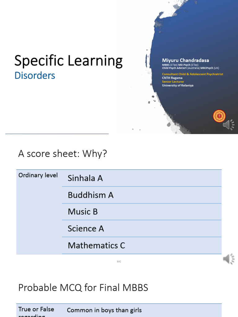 Specific Learning Disorders | PDF | Mental Disorder | Learning Disability