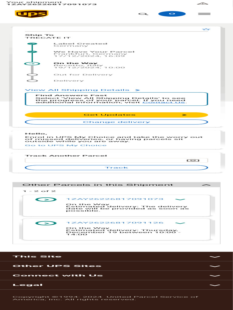 Tracking UPS - Italy | PDF