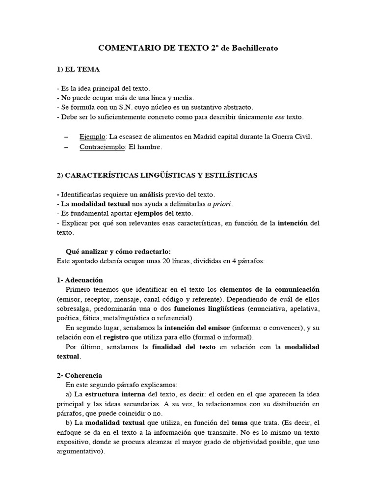 Comentario de Texto Apartados Pau | PDF | Oración (Lingüística) | Comunicación humana