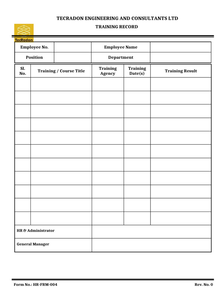 HR-FRM-004 Record | PDF