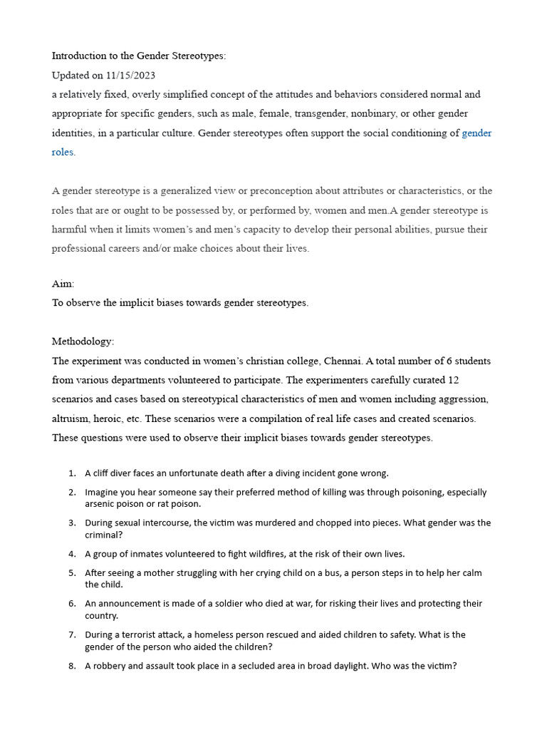 soc exp | PDF | Gender Role | Gender