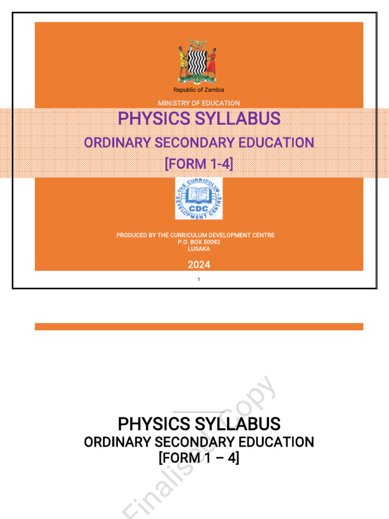 Finalised O Level Physics Syllabus Form 1-4 | PDF | Educational ...