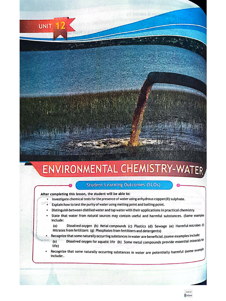 Chemistry Unit# 12 - Environmental Chemistry-Water | PDF