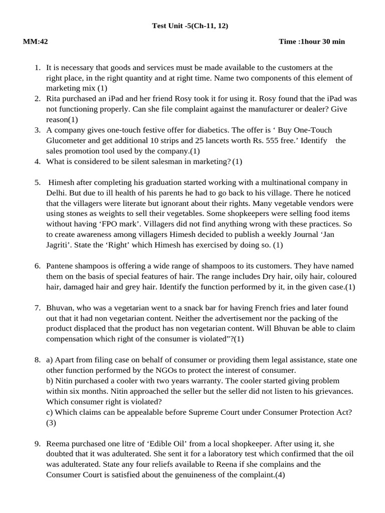 unit 5 | PDF | Marketing | Sales