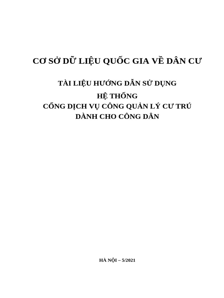 TLHD Công Dân - Cổng DVC Quản Lý Cư Trú | PDF