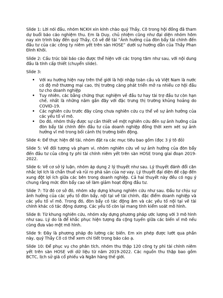 Script báo cáo | PDF