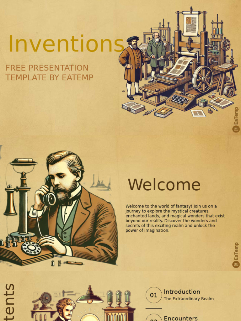 Inventions PowerPoint Template by EaTemp | PDF | Fantasy